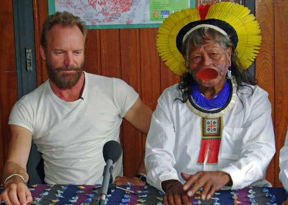 Sting y el cacique Raoni se reencuentran en Sao Paulo - Diario Versión ...