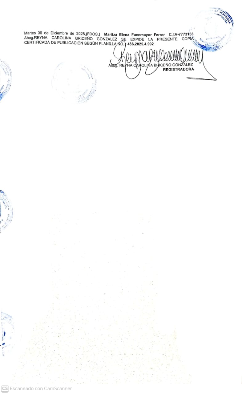 Cartel de Notificación de Disolución de la Sociedad Mercantil Víveres y ...